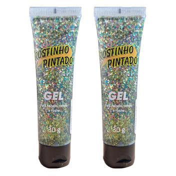 Kit 02 Gel Glitter para Cabelo Corpo e Rosto ROSTINHO PINTADO 30g ...
