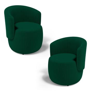 Kit 02 Poltronas Decorativas Aisha Orgânica Bouclê Verde - Desk Design ...