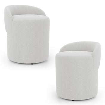 Kit 02 Puffs Banquetas Living Gaia Orgânico com Encosto Baixo Bouclê ...