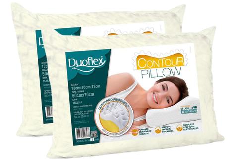 Kit 02 Travesseiros Contour Pillow Antiácaro - Duoflex - Travesseiro ...