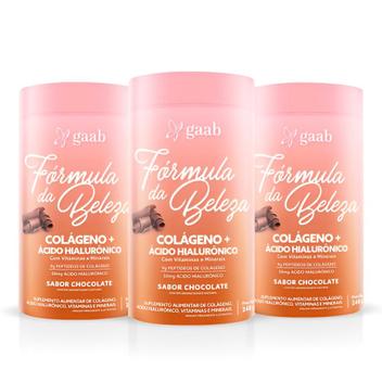 Kit 03 Colágenos Gaab Fórmula da Beleza Sabor Chocolate - Gaab Wellness ...