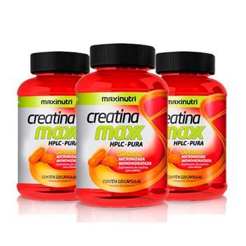 Kit 03 Creatina Maxx Cápsulas 750mg 120 Cápsulas Maxinutri ...