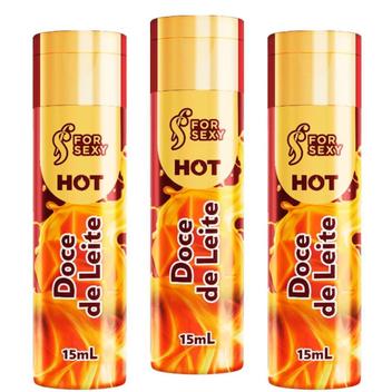 KIT 03 Géis De Massagem Comestível Sabor Doce de Leite 15ML - For Sexy - Gel para Sexo ...