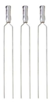Kit 03 Pçs Espeto Churrasco Aço Inox Duplo 75 Cm Cabo Revestido ...