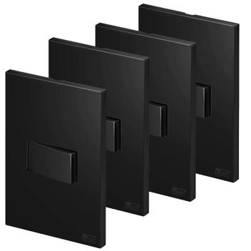 Kit 04 Interruptor de luz Simples apagador Preto Recta Blux - B.LUX ...