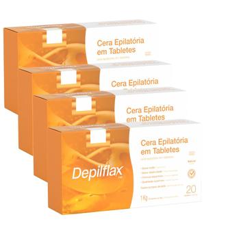 Kit 04un 1Kg Cera Quente Para Depilação Tablete Natural Depilflax ...