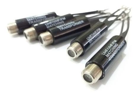 Kit 05 Adaptador Cabo F Cabo Balun Uhf Vhf Fm Tv 75-300 Ohm - Cabo de ...