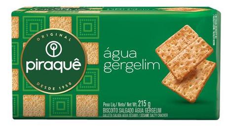 Kit 05 Biscoito Salgado Água E Gergelim Bolacha Piraquê Pacote 215g ...