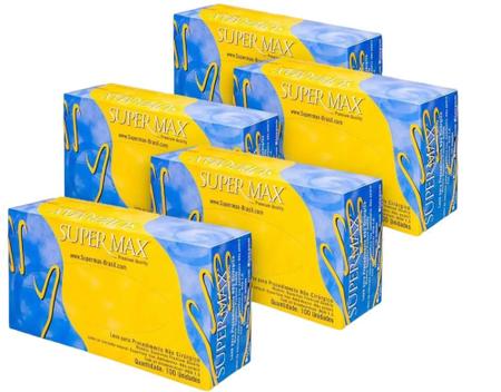 Kit 05 caixas luva procedimento latex com po premiun supermax - Luvas ...