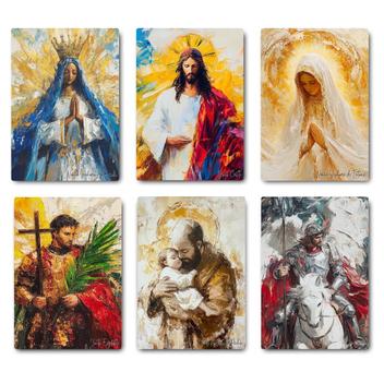 Kit 06 Quadros Santos Católicos Jesus, Nossa Senhora de Fátima, Nossa ...