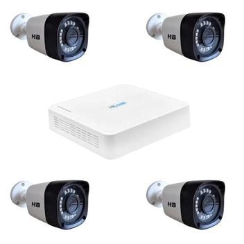 Kit 1 Gravador Dvr 4 Canais Hikvision 4 Cameras Bullet Hb402 - HBTECH ...