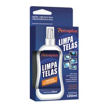 Kit 1 Limpa Telas Petroplus 100ml + 1 Pano Branco Microfibra Aplicador 38x30cm - Limpa Tela ...