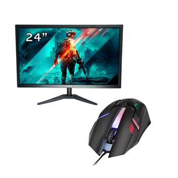 Kit 1 Monitor Led 24 Polegadas Full Hd 60Hz Mais Mouse Gamer ...