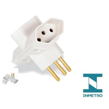 Kit 10 Adaptador de Tomada 3 PINOS Formato T de 10A - D&F - Adaptador ...