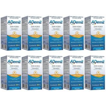 Kit 10 Ademil Vitaminas A e D 20mL Suplemento EM Gotas - Sabor Laranja ...