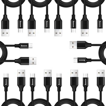 Kit 10 Cabo Micro Usb V8 1 Metro Nylon Trançado Dados e Carregador ...