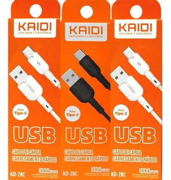 Kit 10 Cabos Usb Carregador Tipo C Rápido Kaidi - Carregador de Celular ...