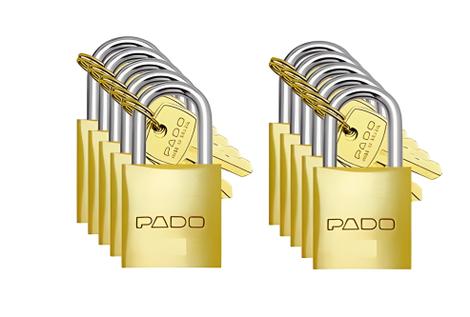 Kit 10 Cadeados Pado 45mm Mesmo Segredos Iguais Mesma Chave - Cadeados - Magazine Luiza