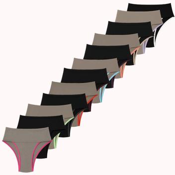 Kit 10 Calcinhas Fitness Plus Size Cintura Alta Confortável - Queenze ...