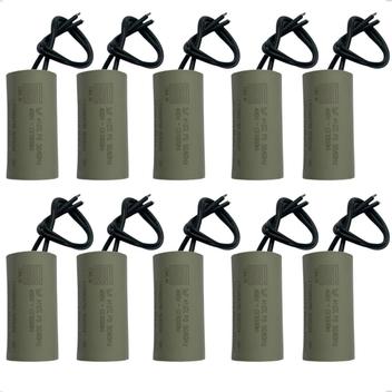 Kit 10 Capacitor Permanente 3uf 400v 50/60hz 2 Fios Vertilador Mallory ...