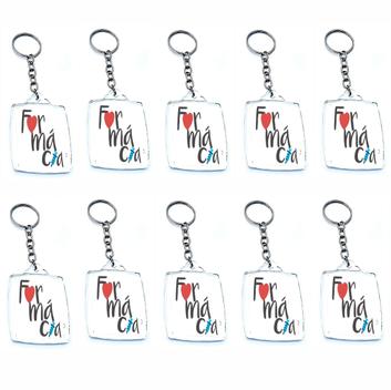 Kit 10 Chaveiros Farmácia Farmaceutico Presente Brinde - PO - Caixa de ...