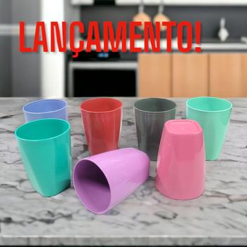 Kit 10 copos plásticos coloridos 330 ml - Celoplast - Copos - Magazine ...