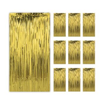 Kit 10 Cortinas Metalizadas Douradas Fita Decoração Festa Painel ...