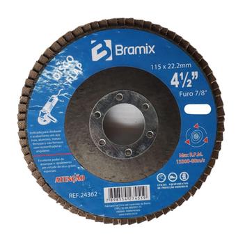 Kit 10 discos flap 4.1/2" (115) gr 60 -bramix - Disco de Lixa / Flap ...