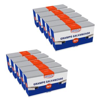 Kit 10 Grampo 26/6 Galvaniza 5000un Masterprint - Grampo para ...