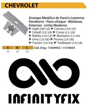 KIT 10 GRAMPOS METALICO FAROL LANTERNA PARABARRO PARACHOQUE MOLDURAS ...