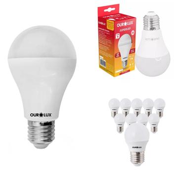 Kit 10 Lampadas Led Branco Fria Bulbo Economica Potente Casa - OuroLux ...