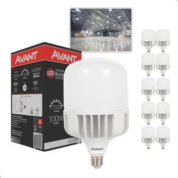Kit 10 Lâmpadas Led Bulbo 100w E40 Bivolt 6500K Branco Frio - Avant ...