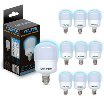 Kit 10 Lâmpadas Led Bulbo 40w 6500k Volter Alta Potência Cor Da Luz ...