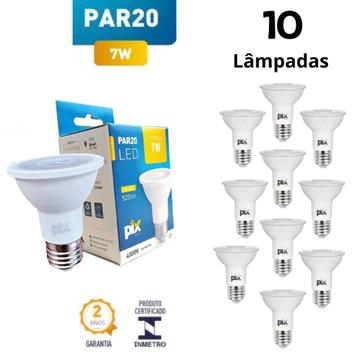 Kit 10 Lâmpadas Led Par20 7W Branco Neutro 4000K Bivolt E27 Pix ...