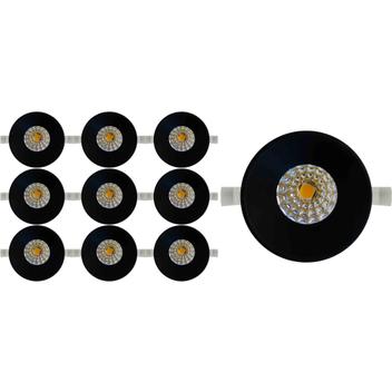 Kit 10 mini spot led redondo embutir recuado 3w branco quente 3000k ...