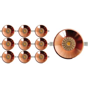 Kit 10 mini spot led redondo embutir recuado 3w branco quente 3000k ...