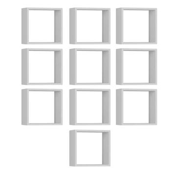 Kit 10 Nichos Quadrados 40x40x10 Mdf Ambientes Modernos Preto ou Branco ...