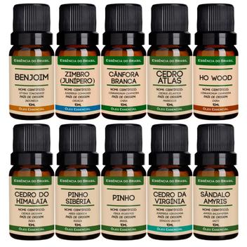 Kit 10 Óleos Essenciais - Amadeirado - Puros e Naturais 10ml - Essência ...