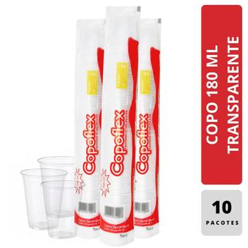 Kit 10 Pct Copo 180 Ml Transparente Ps Descartável C/100 - Copoflex - Copo Descartável ...