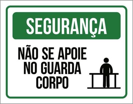 Kit 10 Placa Segurança Se Apoie No Guarda Corpo Ver 36X46 - Sinalizo ...