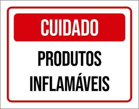 Kit 10 Placas Cuidado Produtos Inflamáveis - Sinalizo - Placa de ...