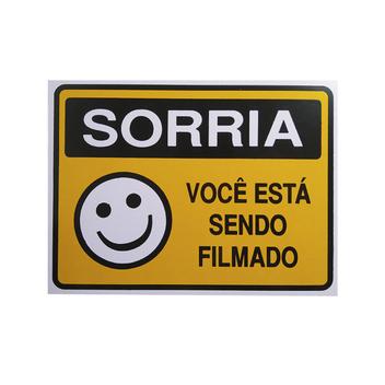 KIt 10 Placas de Sorria Você Está Sendo Filmado - 10 unidades - Placa ...