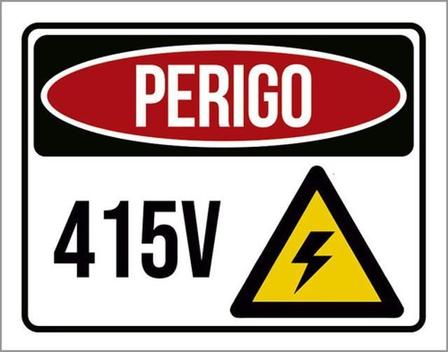 Kit 10 Placas Perigo 415V Ícone 36X46 - Sinalizo - Placa de Sinalização ...