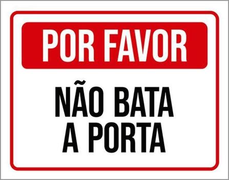 Kit 10 Placas Por Favor Não Bata A Porta Vermelha - Sinalizo - Placa de ...