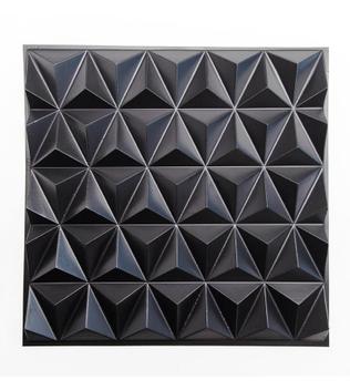 Kit 10 Placas Revestimento De Parede Pvc 3D Triangular Preto - Papel De ...