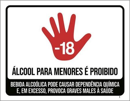 Kit 10 Placas Sinalização - Álcool Para Menores Proibido - Sinalizo ...