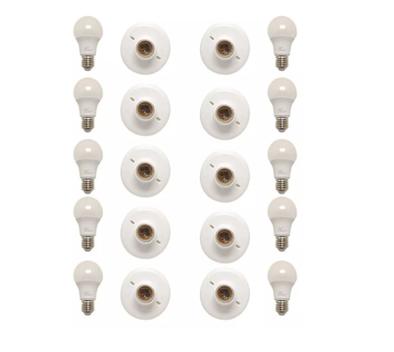 Kit 10 plafon simples PVC branco teto + 10 lampadas ledd 9W branco frio ...