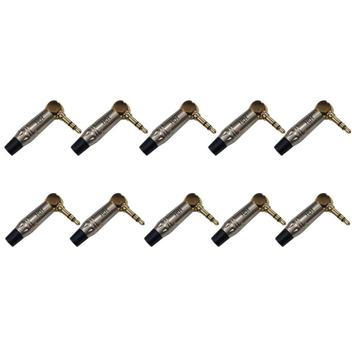 Kit 10 Plug P2 Estéreo 90º Profissional Estilo Amphenol - HJH - Plugs e ...