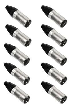Kit 10 Plug Xlr Canon Macho Profissional Robusto Niquelado - Luminos - Plugs e Adaptadores ...