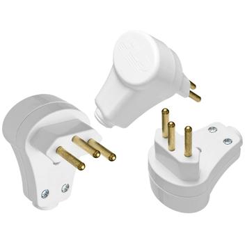 Kit 10 Plugue Macho Pino 2p+t 10A 250v Nbr Branco Prensa Cabo 90º - Flp ...